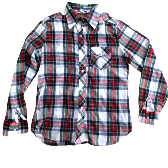 Vintage | Tops | Vintage Flannel Shirt Thin Cotton Colorful Plaid Worn ...